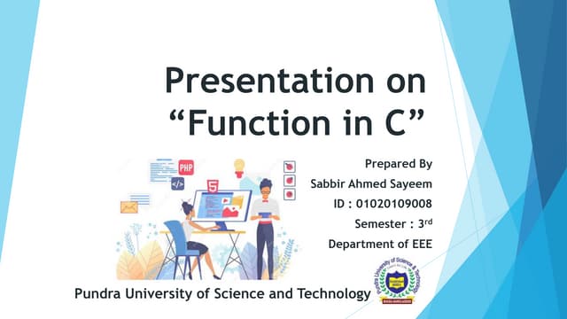Function In C Programming Ppt