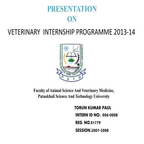 Veterinary Internship Programme 2013-14 | PPTX