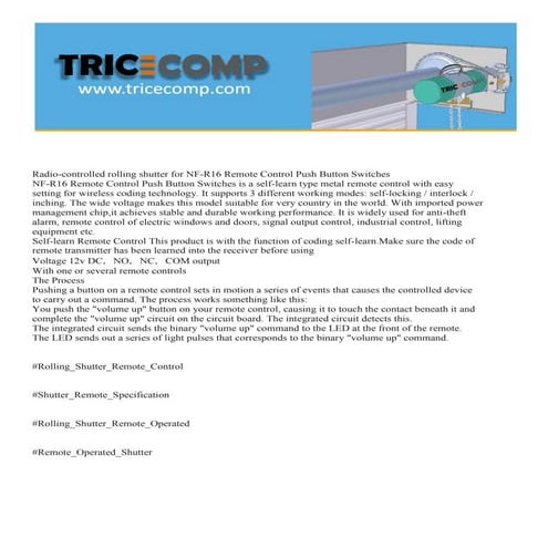 Rolling Shutter Remote Control | PDF