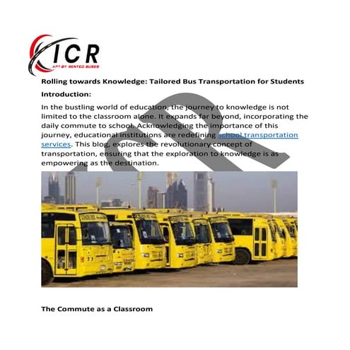 Rolling towards Knowledge: Tailored Bus Transportation for Students | PDF