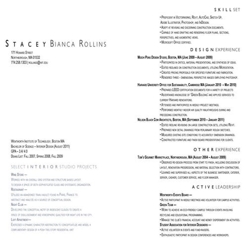 Stacey Rollins: Resume | PDF