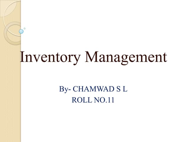 Inventory Management System | PPTX