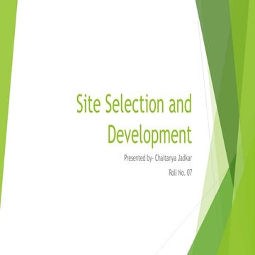 Green Building - Site selection and development | PPTX