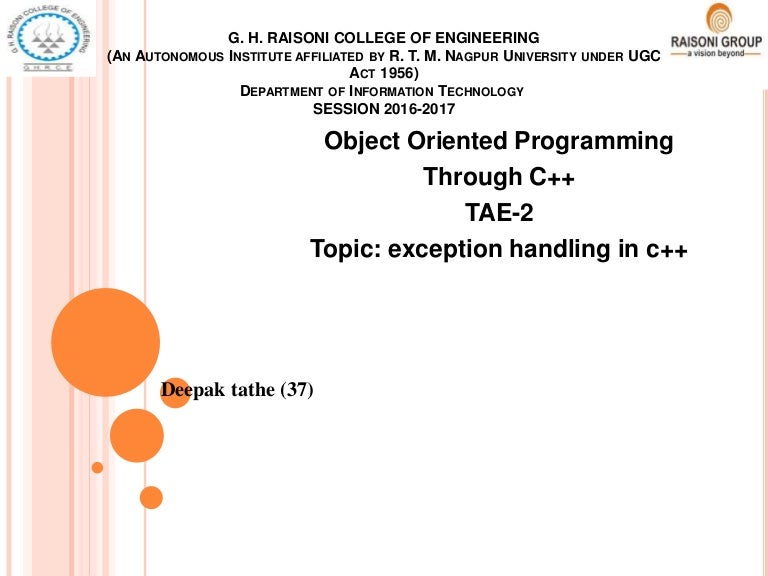 Exception Handling In C 6105