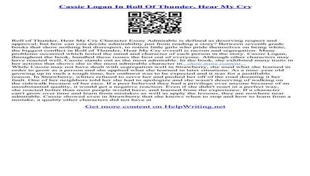 Roll Of Thunder Hear My Cry Characters