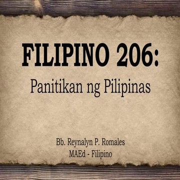 Pagtuturo ng Pilipino sa Elementarya II (Panitikan ng Pilipinas) | PPTX