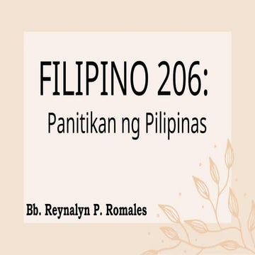 FILIPINO 206: PANULAAN SA KASALUKUYANG PANAHON | PPTX