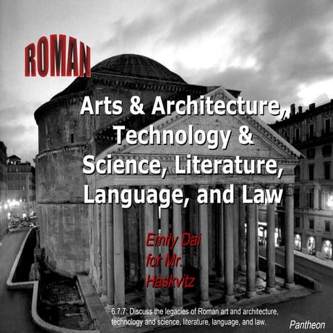 Roman Arts and Architecture | PPT