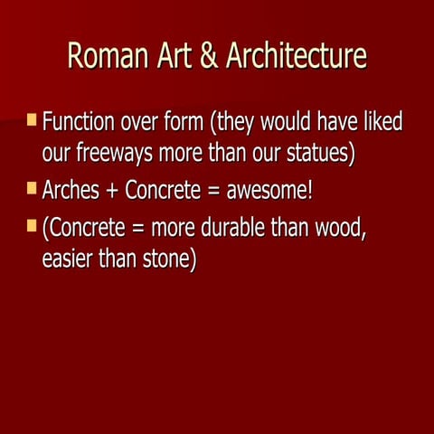 Roman Art & Architecture | PPT