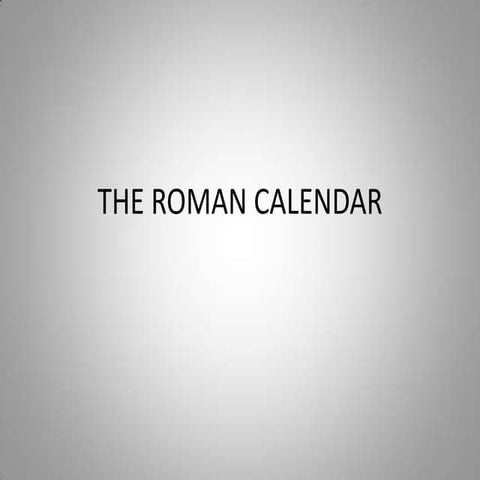 Roman calendar | PPT