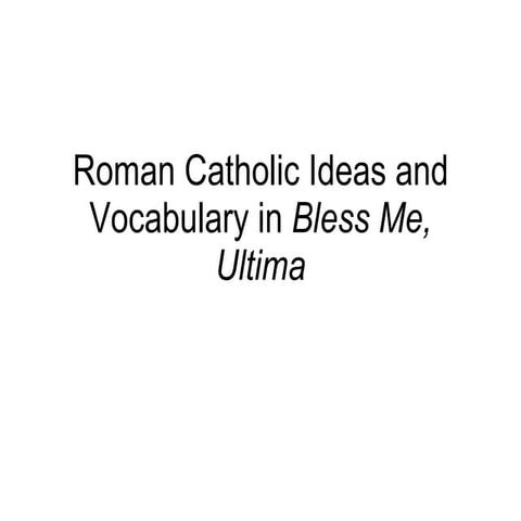 Romancatholicideasandvocabulary | PPT