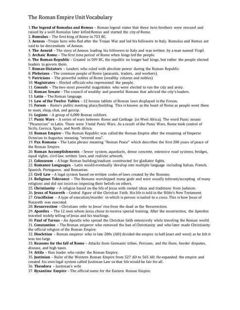 Roman empire vocab. | PPT
