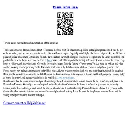 Roman Forum Essay | PDF