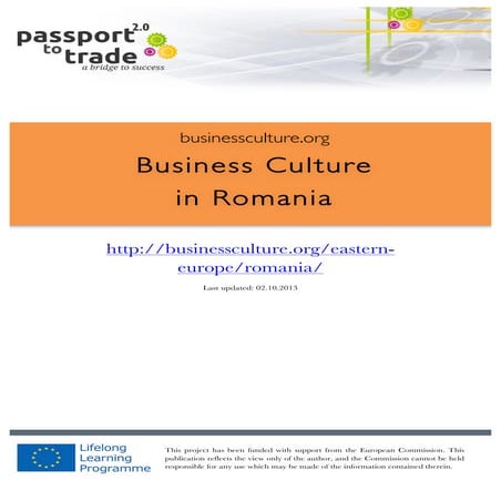 Romanian business culture guide - Learn about Romania | PDF