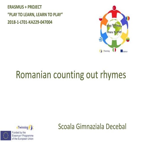 Romanian counting out rhymes | PPTX