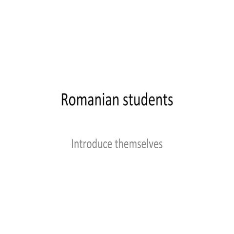 Romanian students | PPT