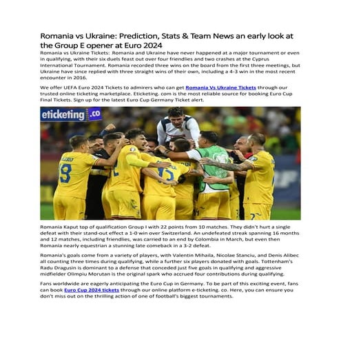Romania vs Ukraine Prediction, Stats & Team News an early look at the ...