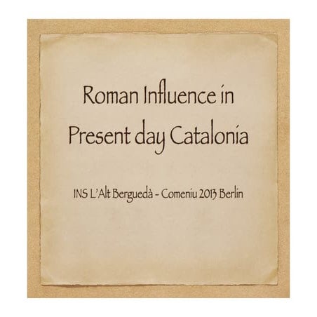 Roman influence in Catalonia | PDF
