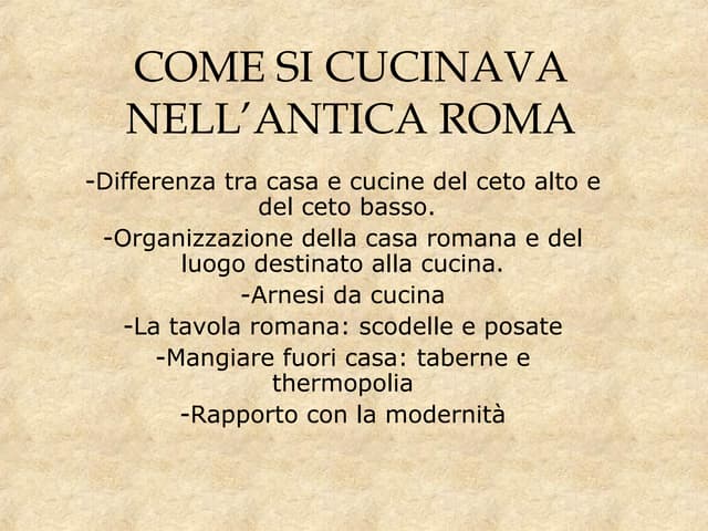 COME E COSA MANGIAVANO GLI ANTICHI ROMANI? | PPT