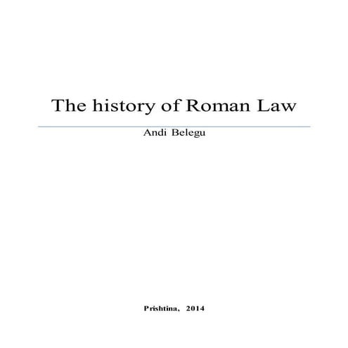 The history of Roman Law | DOCX | Law