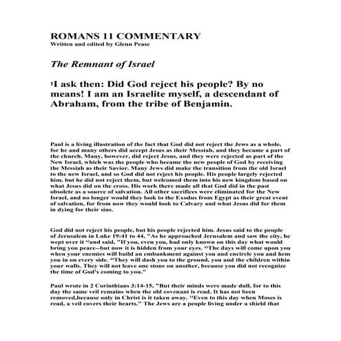 Romans 11 commentary | PDF