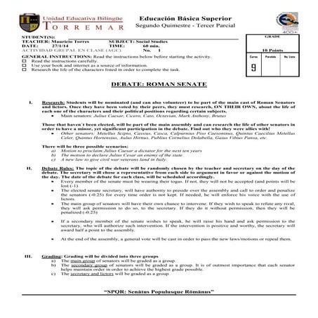 Roman Senate Debate | DOCX