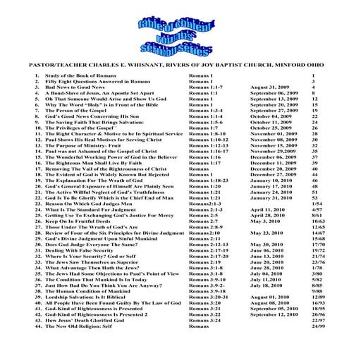 Romans table of contents complete | PDF