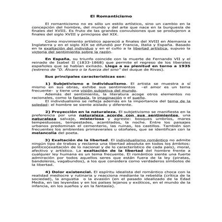 sobre el romanticismo- spanish lesson- free-lección de español gratis ...