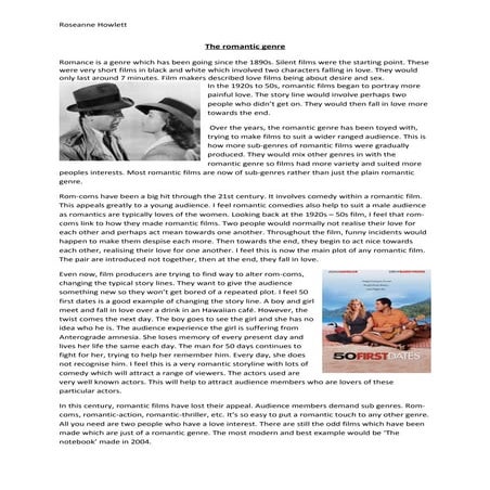 Romantic Genre Essay | DOC