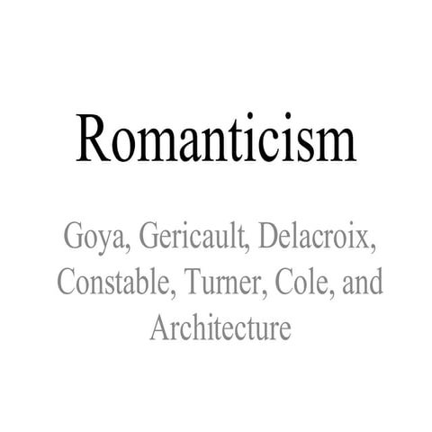 Romanticism | PPT | Romance | Genres