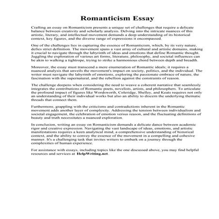 Romanticism Essay | PDF