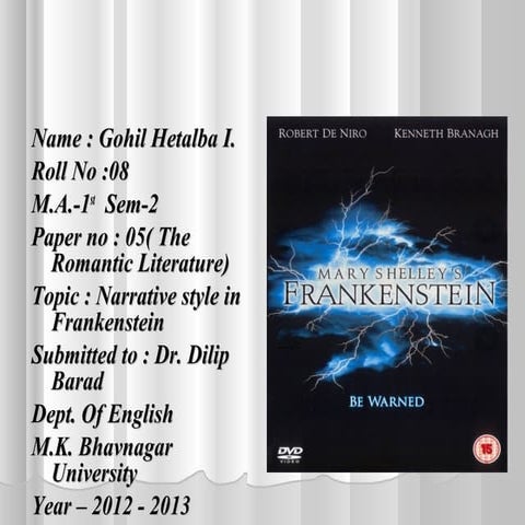 Narrative Technique of The Novel "Frankenstein".pptx