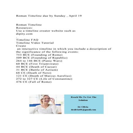 Roman Timeline due by Sunday , April 19 Roman TimelineResour.docx