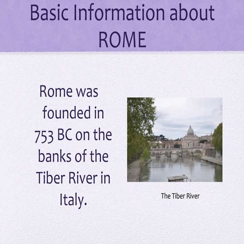 Rome basic information | PPTX | Europe Travel | Travel Locations