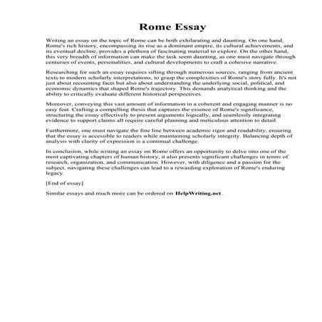 Rome Essay | PDF
