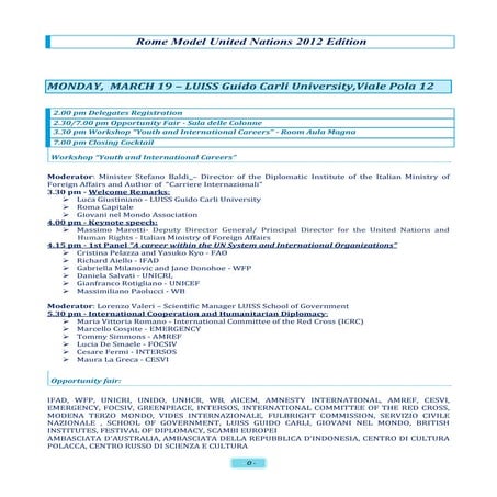 Rome MUN programme 2012 | PDF