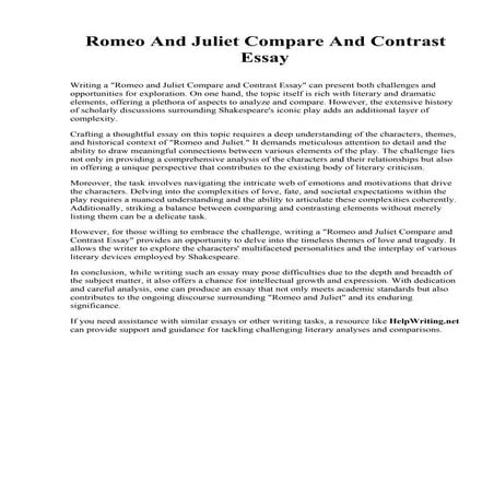Romeo And Juliet Compare And Contrast Essay.pdf