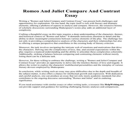 Romeo And Juliet Compare And Contrast Essay.pdf