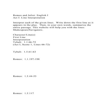 Romeo and Juliet English IAct I Line InterpretationInterpr.docx