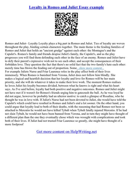 Romeo Juliet Essay | PDF