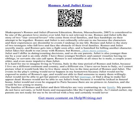 Themes In Romeo And Juliet Essay | PDF