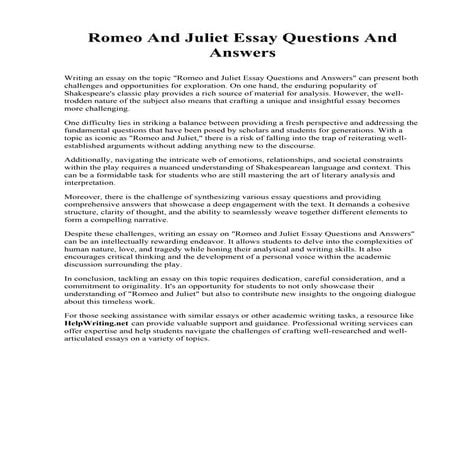 Romeo And Juliet Essay Questions And Answers.pdf