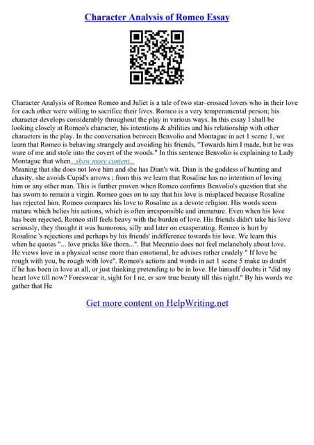 Romeo And Juliet English Essay | PDF
