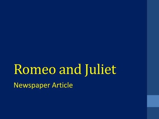 Newspaper article on Romeo and Tybalt fight (Shakespeare) | PPT ...