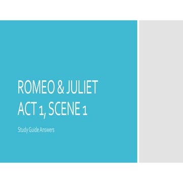 Romeo & Juliet Act 1 Scene 1 | PPTX