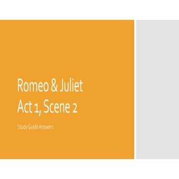 Romeo & Juliet Act 1 Scene 2 | PPTX