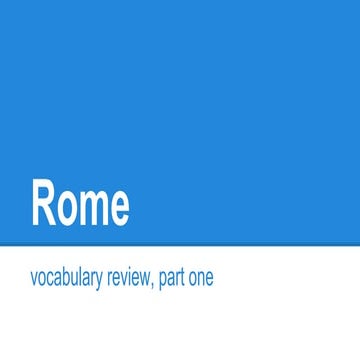Roman Empire. Vocabulary part 1 (1ºESO) | PPT