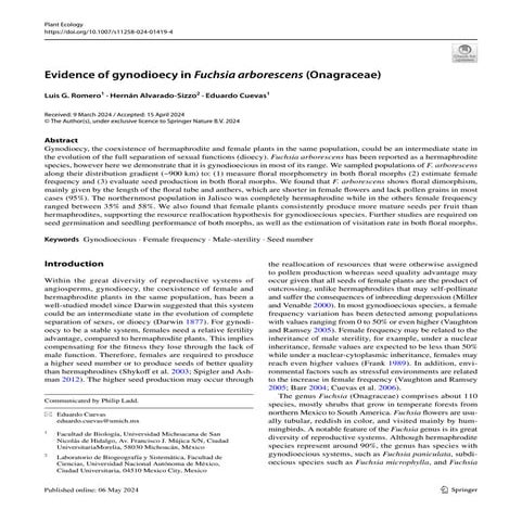 Romero et al 2024. Gynodioecy Fuchsia arborescens.pdf