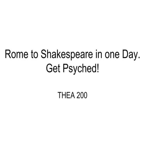 Rome to shakespeare | PPT