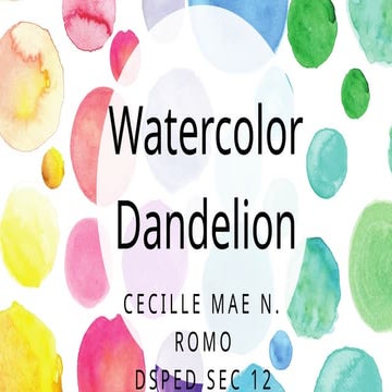 SPED 602- Watercolor Dandelion Art Activity.pptx